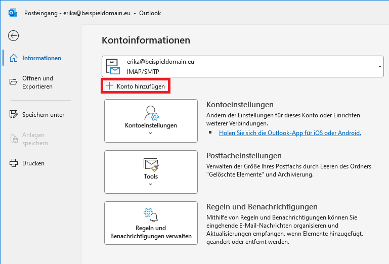 E-Mail Client-Programm einrichten/Outlook 365 – all-connect Hilfe-Center